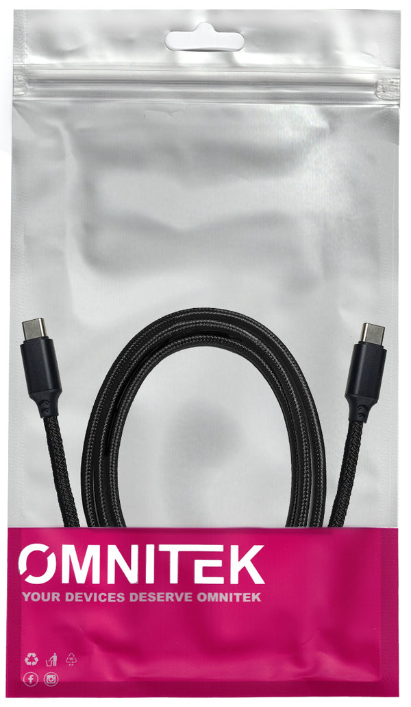 Omnitek USB-C to USB-C 1M Black Nylon Cable – Circuit Tree Mobiles and ...